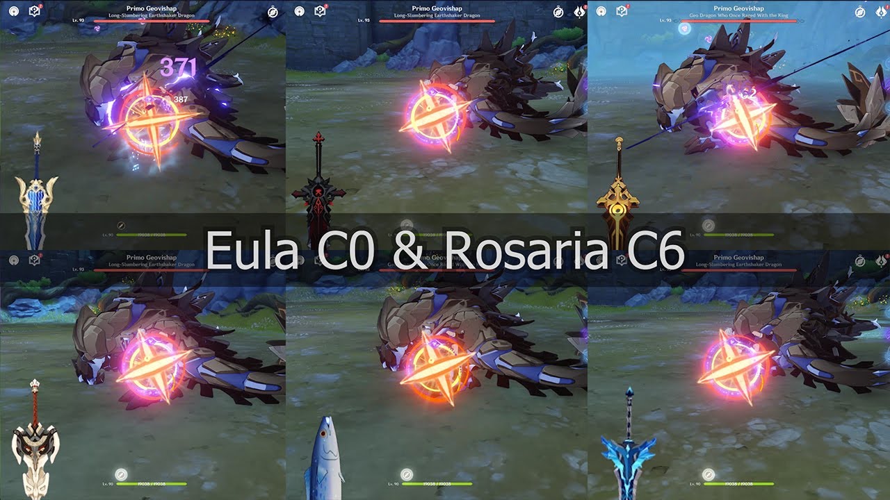 [Guide] Eula C0 & Eula C1 - Rosaria C6 Weapons Comparison Genshin ...