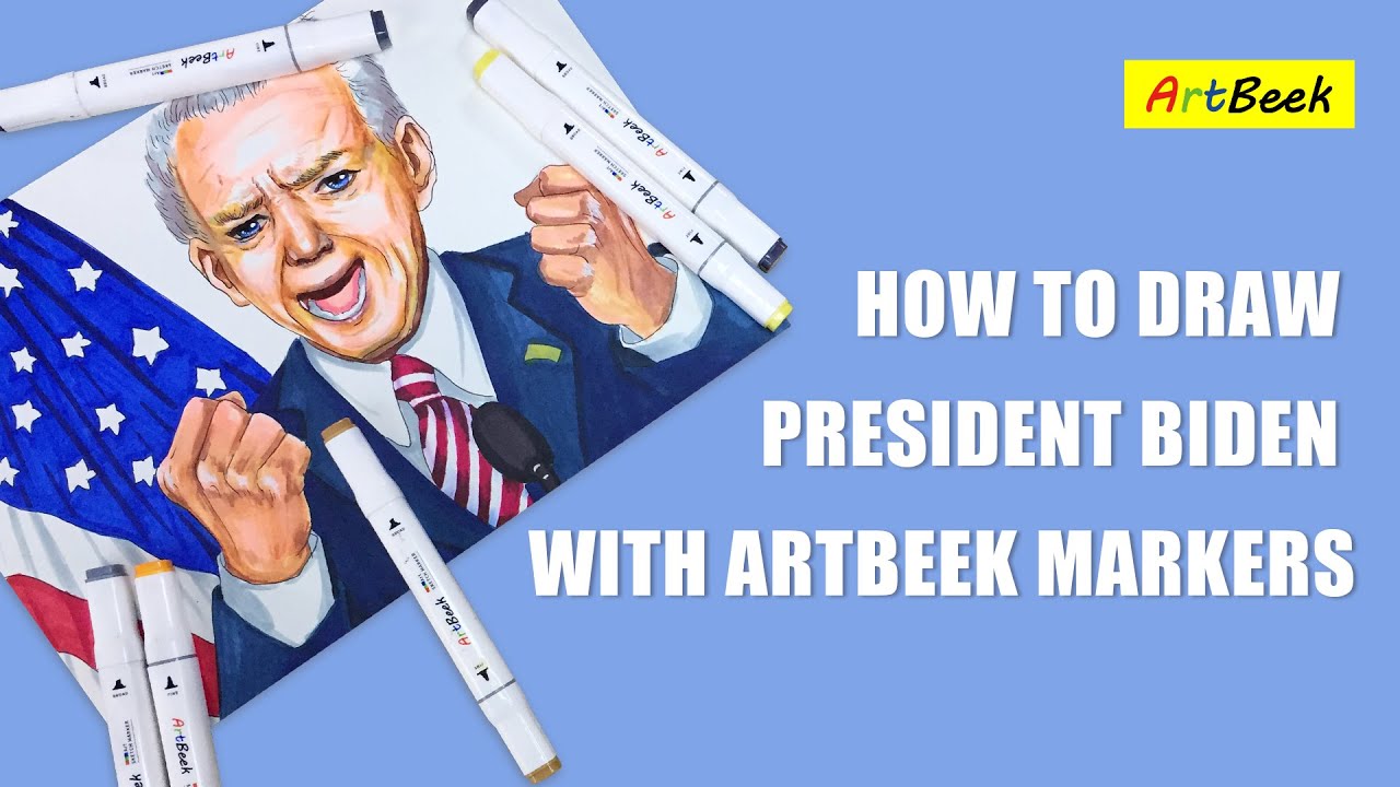 How to draw President Biden with ARTBEEK markerS - YouTube