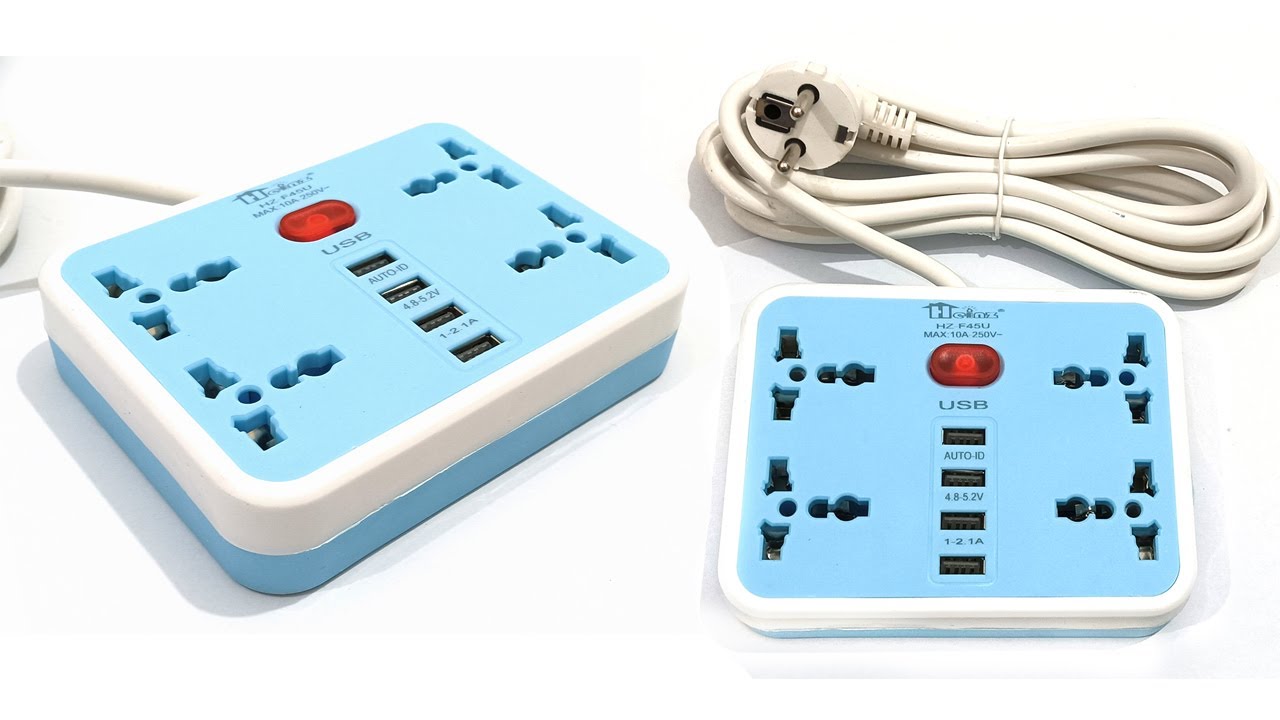 Universal Charging Extension Board 4 Power Socket + 4 Usb Plug For ...