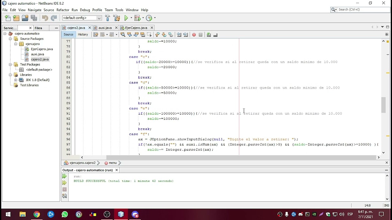 actividad 2 prototipo cajero automático NetBeans java - YouTube
