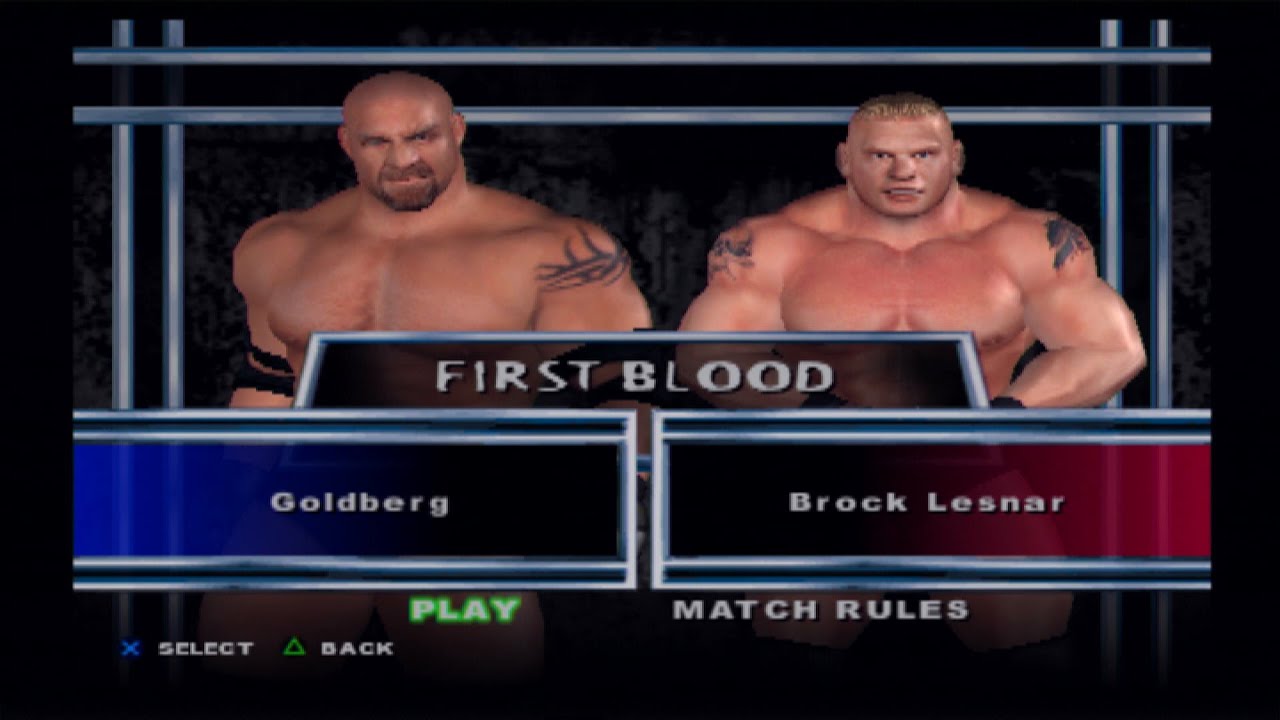 WWE SMACK DOWN HERE COMES THE PAIN /FIRST BLOOD MATCH/GOLDBERG VS ...