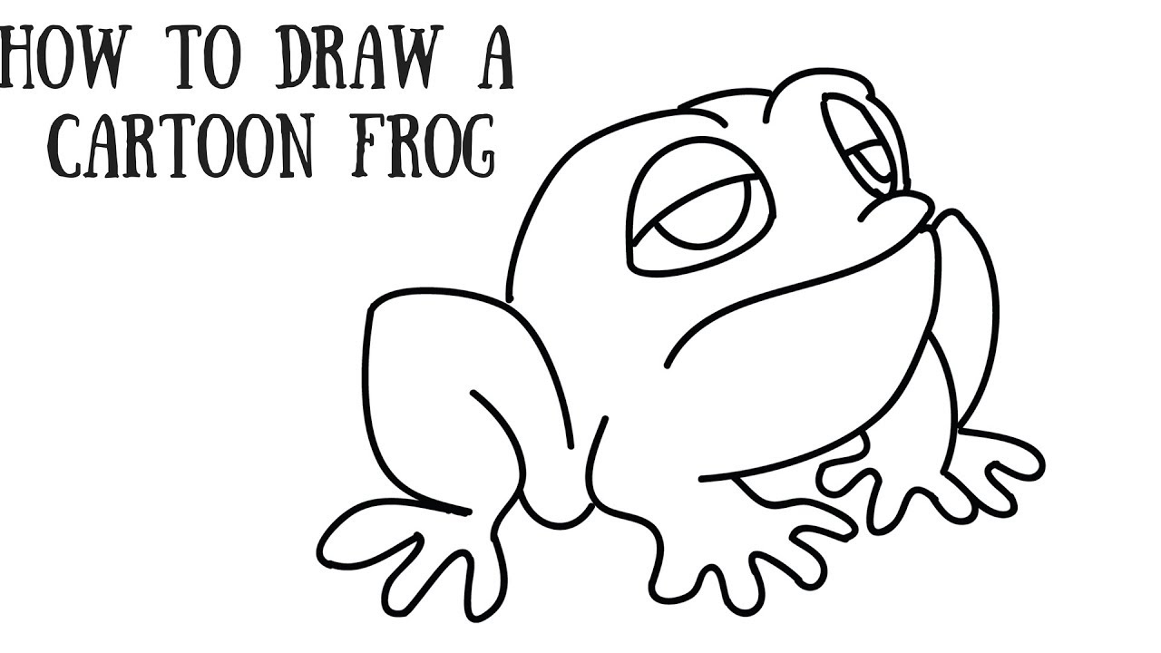 How to Draw a cartoon Frog step by step for kids - YouTube
