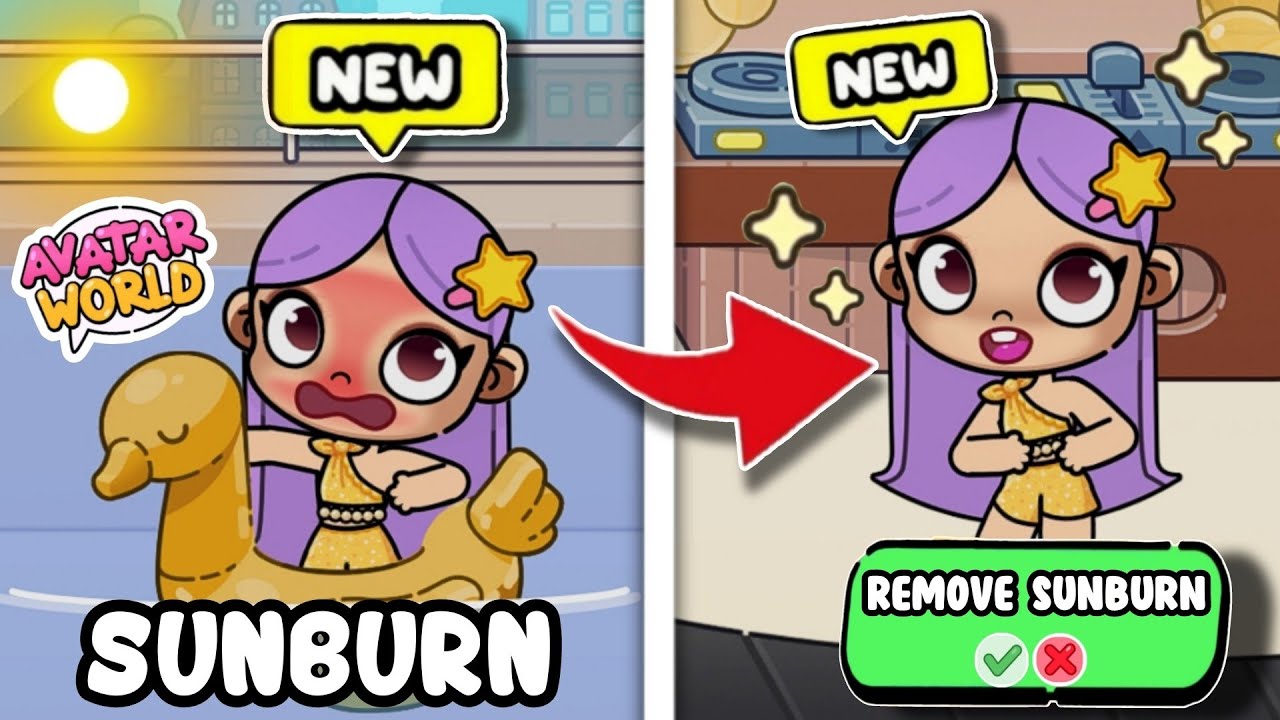 HOW TO **ADD & REMOVE SUNBURN** TO YOUR CHARACTERS IN AVATAR WORLD 🌞 ️ ...