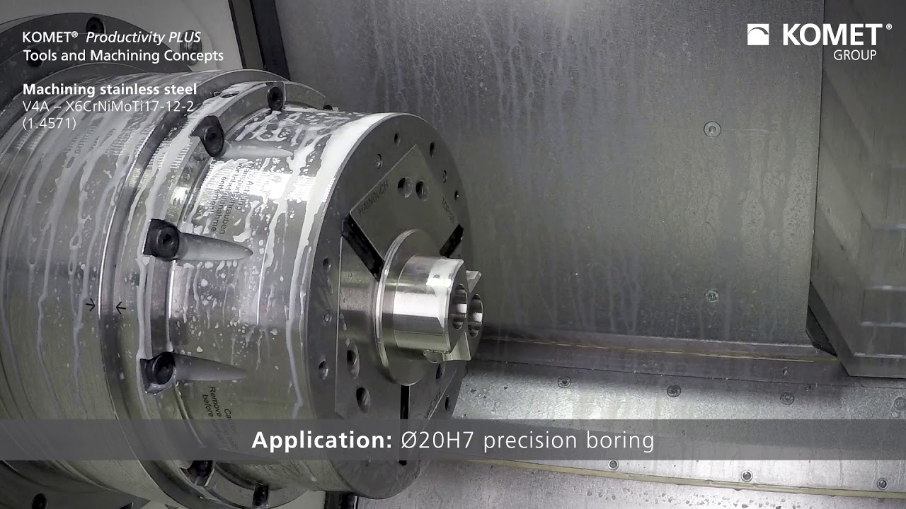 KOMET® Productivity PLUS machining stainless steel - YouTube