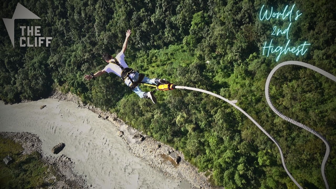 Bungee Jump | World's 2nd Highest Bungee 228m | The Cliff Nepal - YouTube