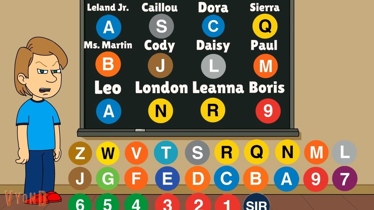 Behavior Chart Day II (NYC Subway Cards) Caillou gets Z Again - YouTube