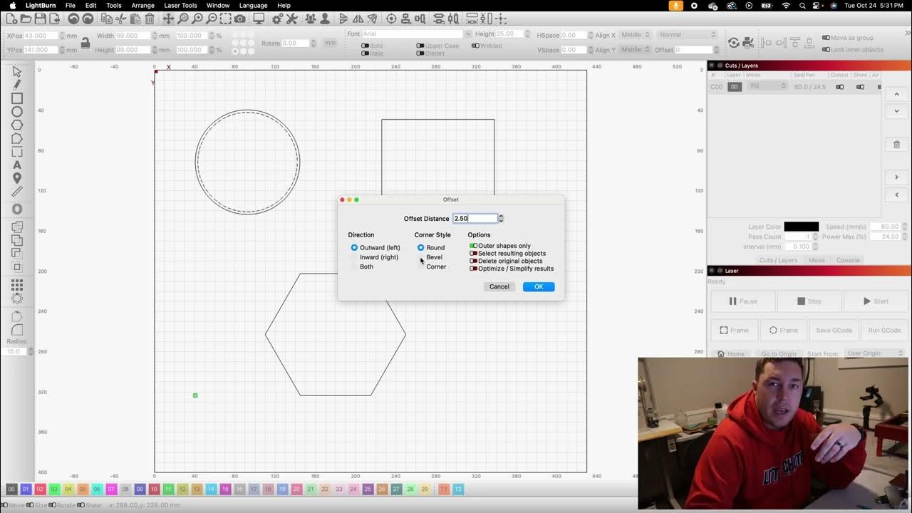 Mastering Outlines & Offsets in LightBurn: Step-By-Step Guide - YouTube