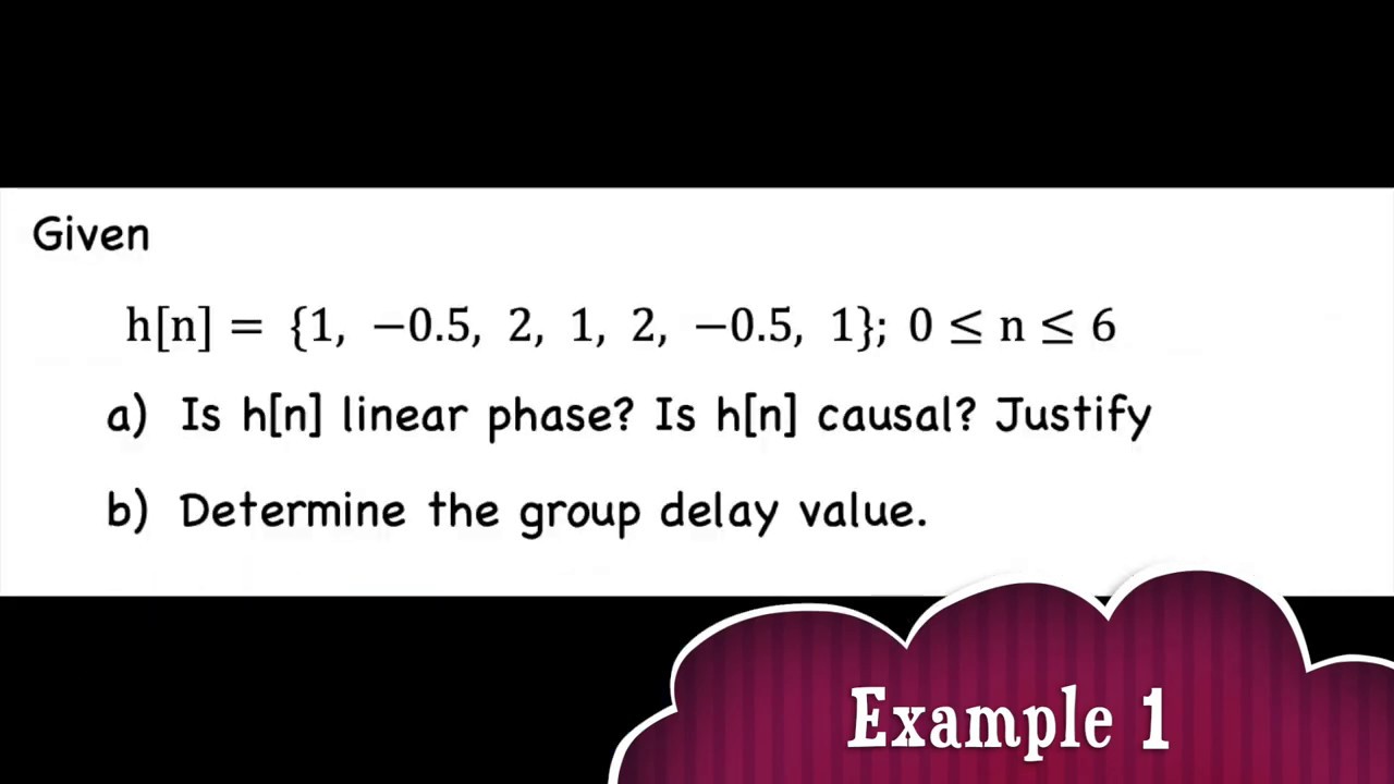 DSP: Chapter 7 (Example 1) - YouTube