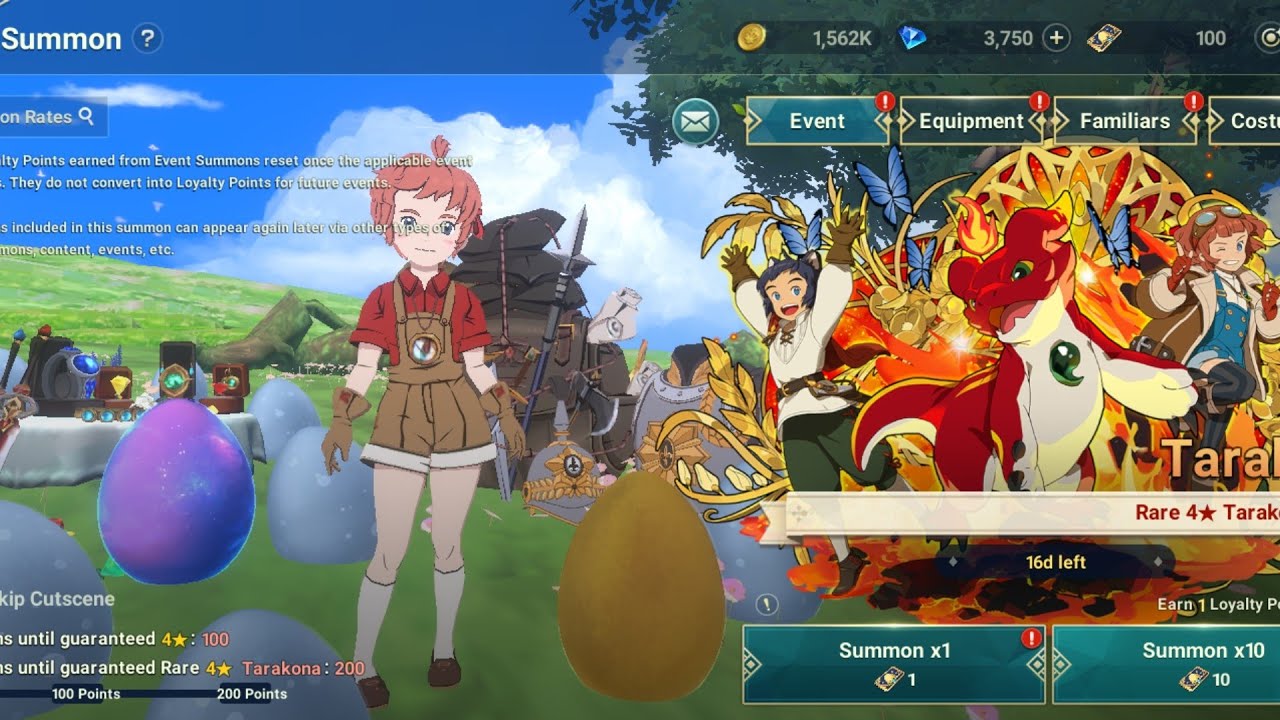 100 Summon tickets Familiars! #ninokunicrossworlds #TARAKONA - YouTube