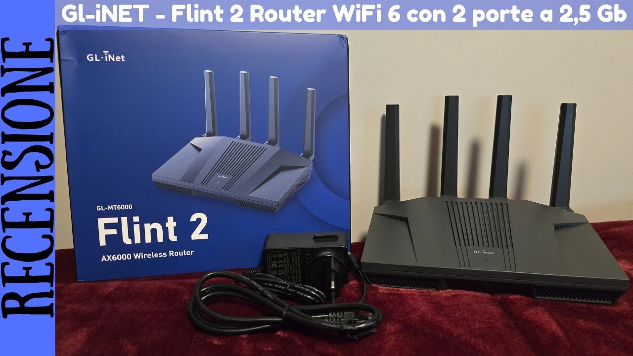 RECENSIONE - GL.iNet Router Flint 2 GL-MT6000 WiFi 6 con 2 porte LAN ...