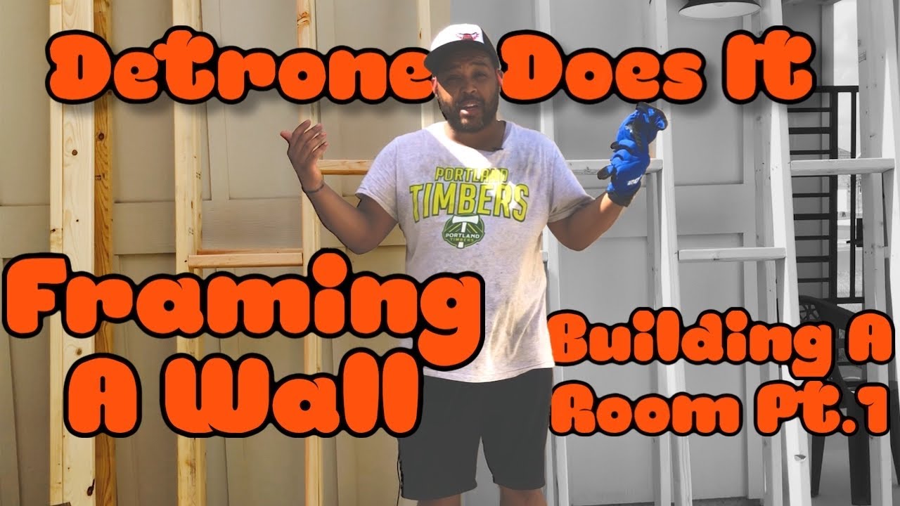 How to frame a wall for a 10x10 room - YouTube