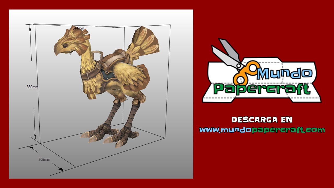 Chocobo de papercraft - YouTube