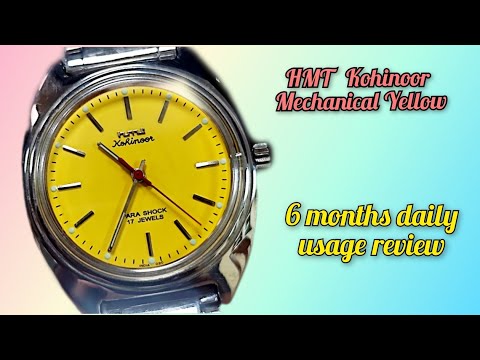 HMT Kohinoor Yellow dial 6 months usage review | #hmtwatches - YouTube