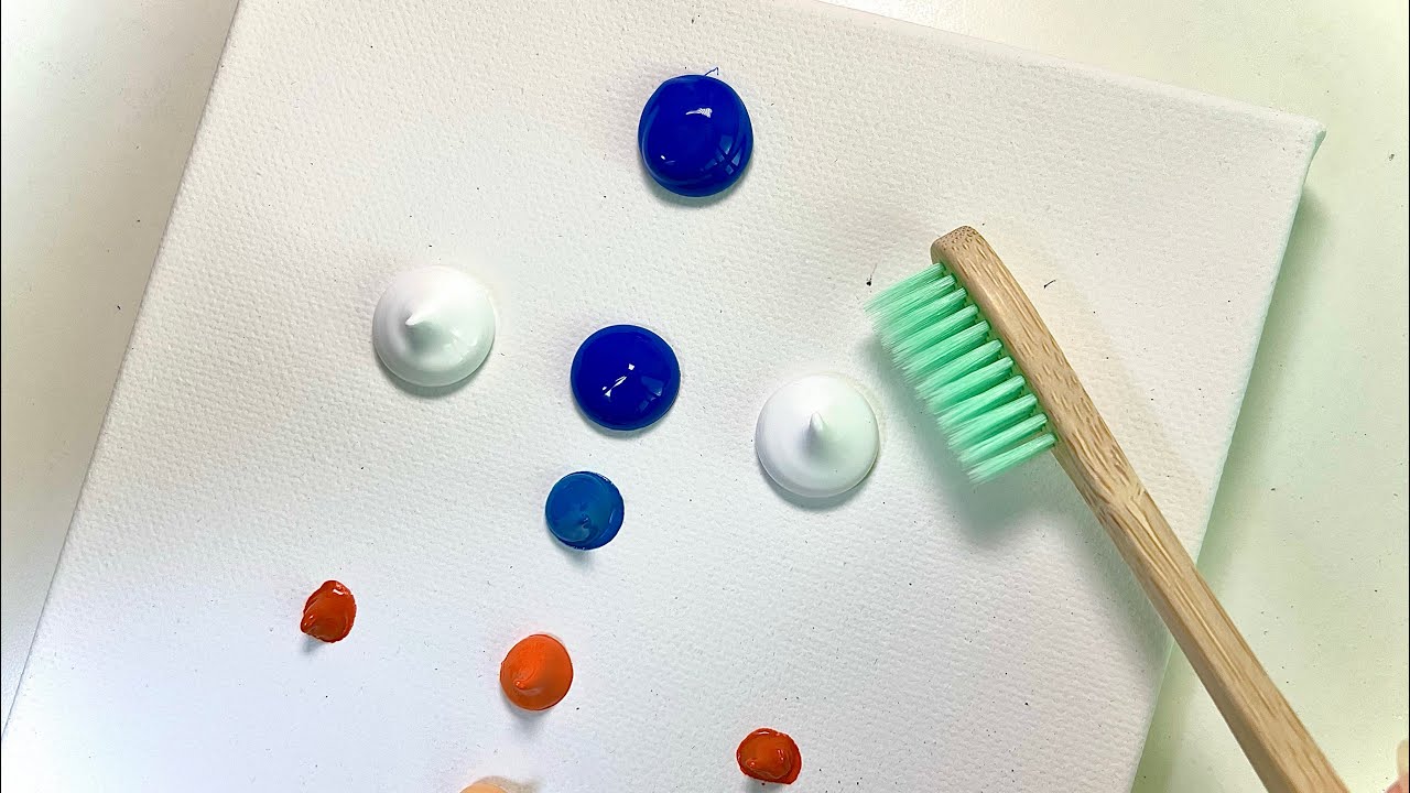 Toothbrush Painting Tutorial l Easy Sunset Mountain Painting for ...