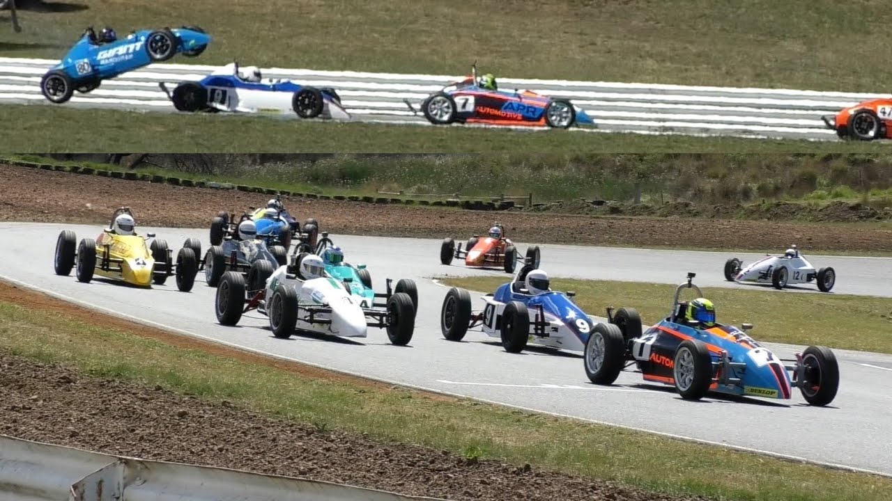 Launched into the air! Formula Vee 1200 Nationals Race 2 Baskerville ...