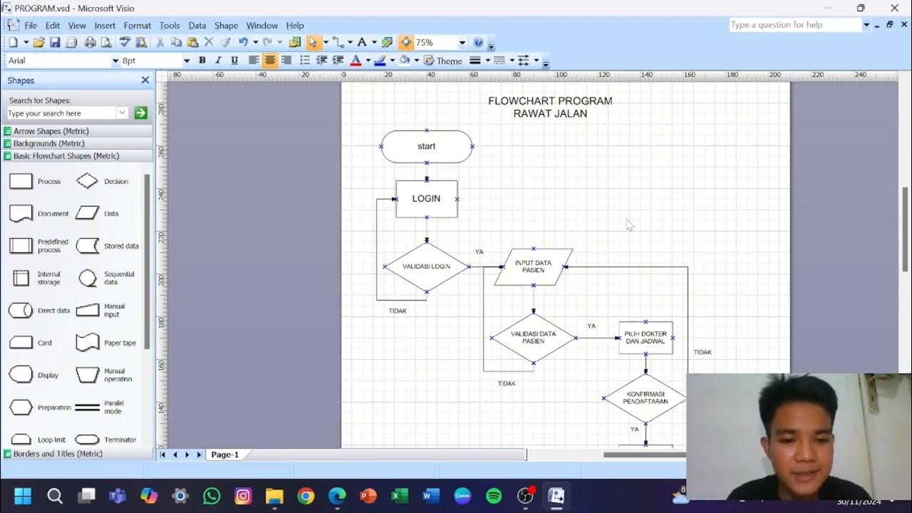 contoh kasus Flowchart Program (Rawat jalan) - YouTube