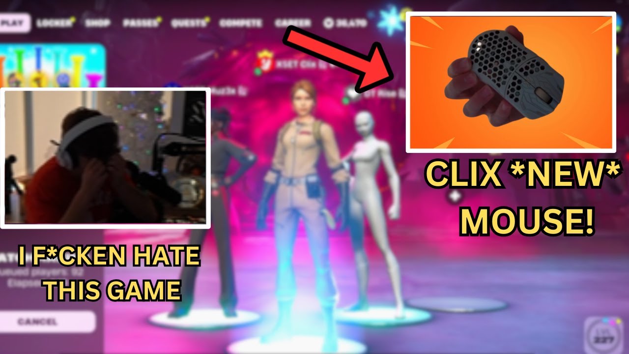 Clix Crashes Mid Game In Trio Scrims And Shows New Mouse! - YouTube