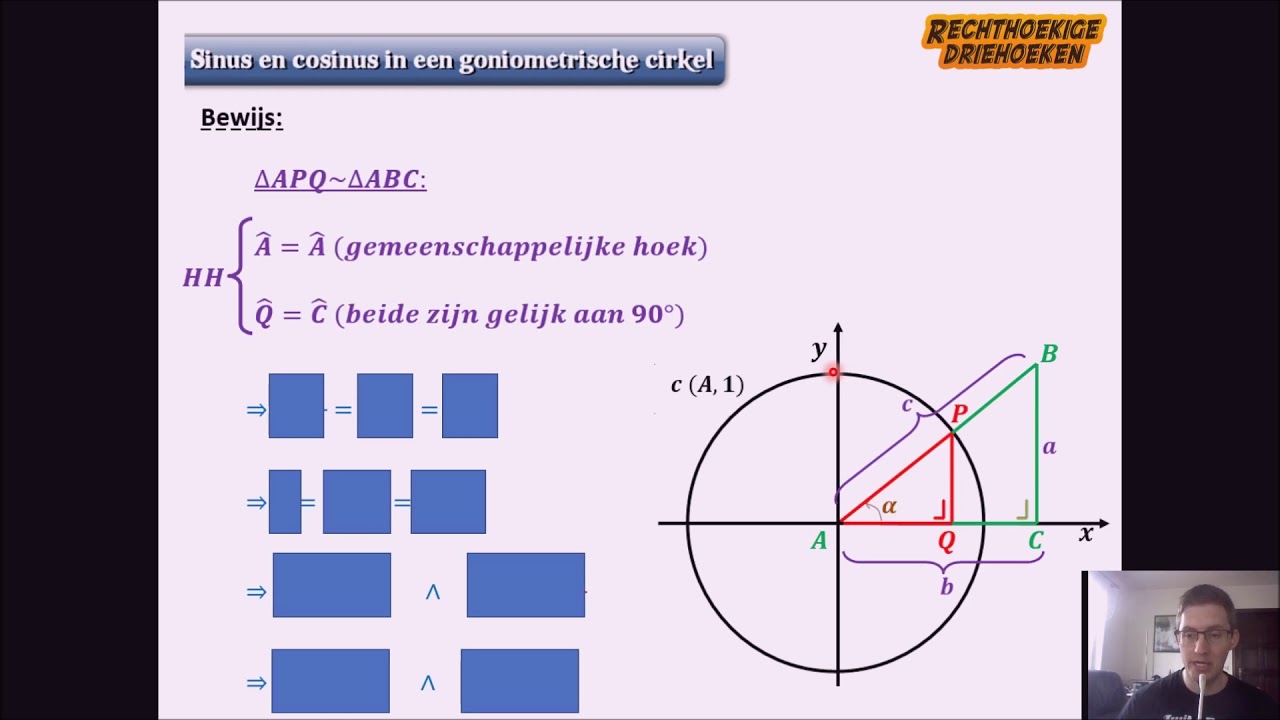 (4) Rechthoekige driehoeken: 4. Sinus en cosinus in een goniometrische ...