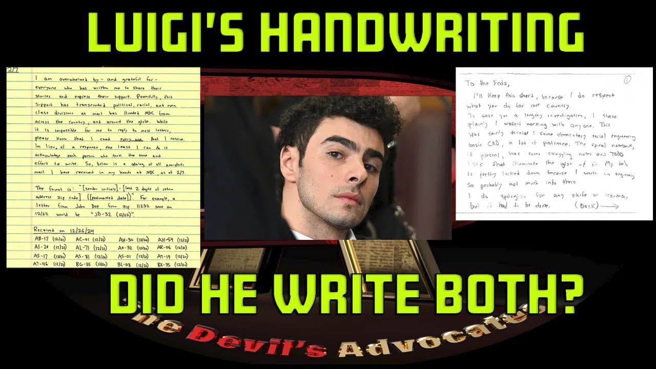 Did Luigi Write the Confession Letter and "Manifesto"? My Handwriting ...