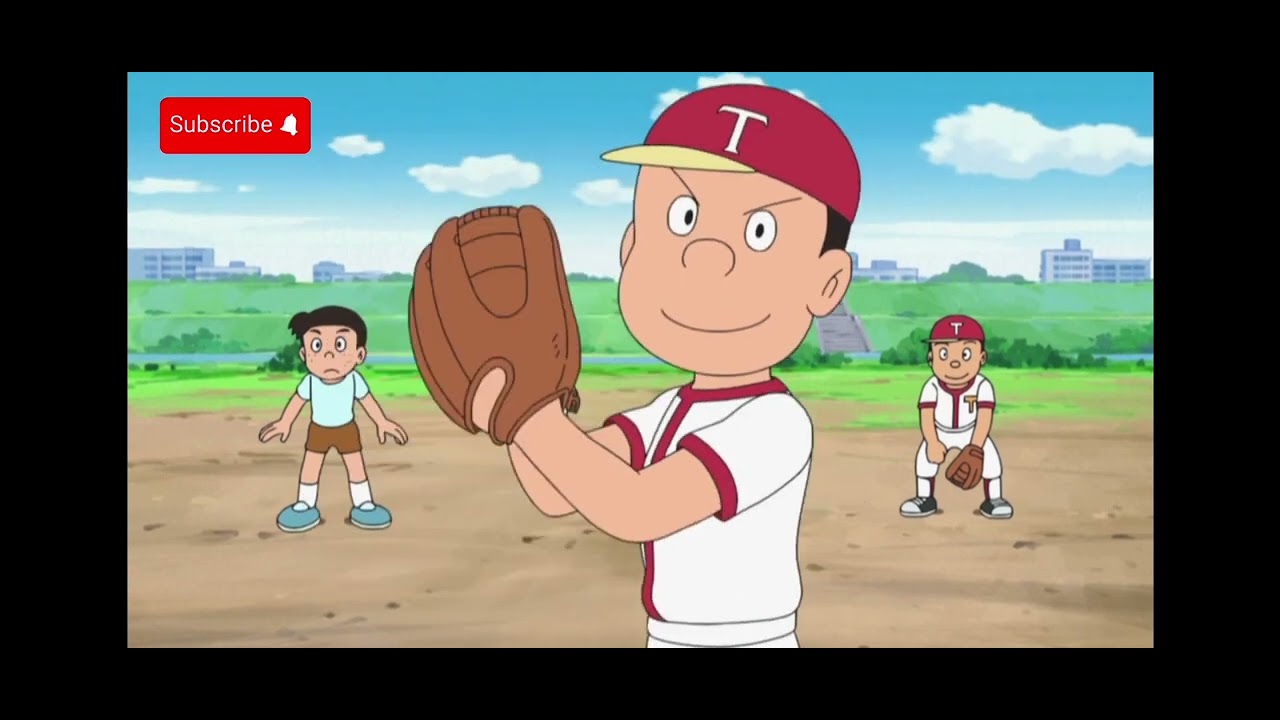 nobita hebat bermain baseball | doraemon sub Indonesia - YouTube