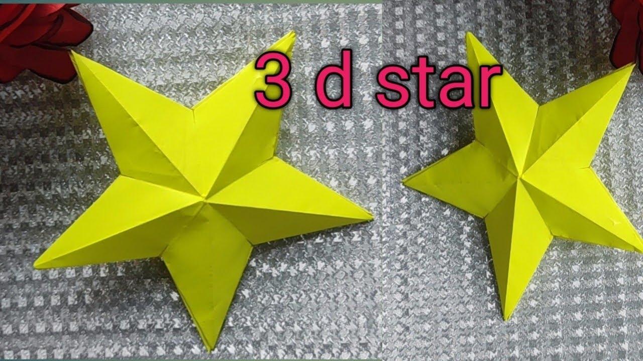 How to make 3D star | How to make 3D paper craft| 3D star kaise banaye| - YouTube