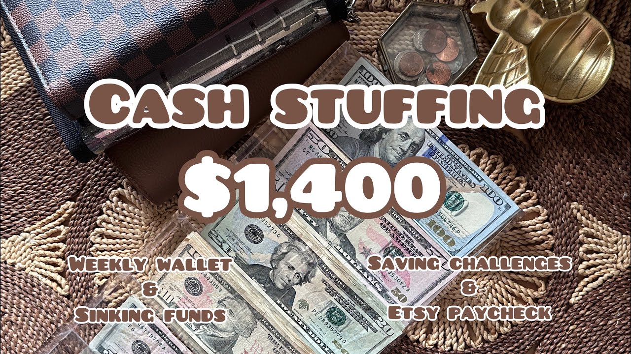 CASH STUFFING $1,400 | ETSY PAYCHECK | SINKING FUNDS | SAHM REAL LIFE ...