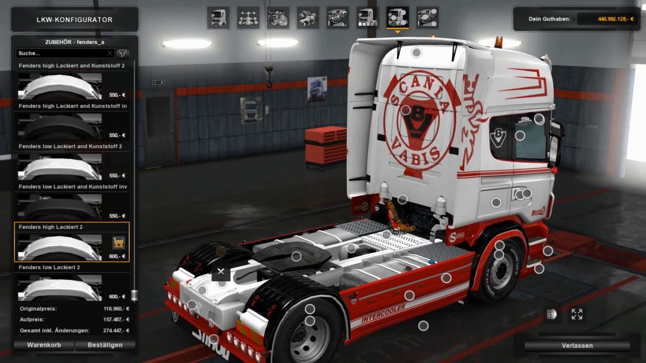 (Ets2 1.28)Scania RS 6 series (RJL) Red & White Custom Skin Combo Pack ...