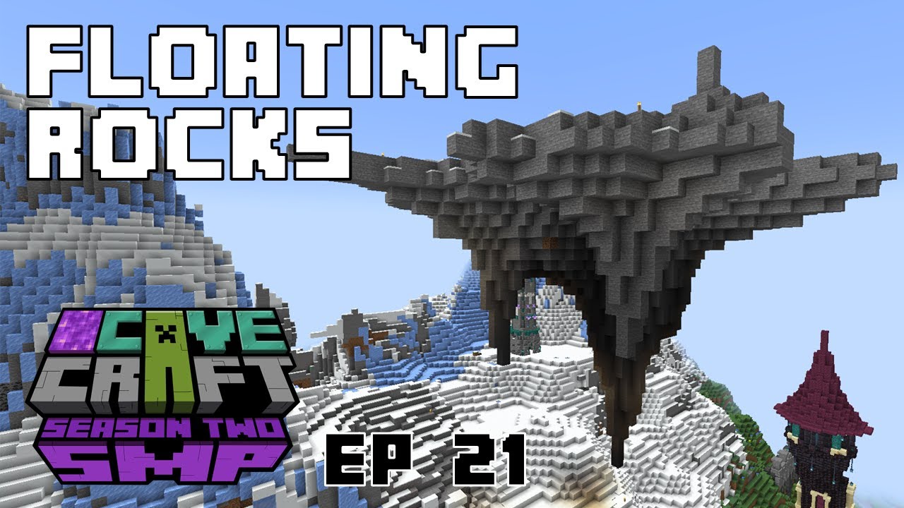 CaveCraft Minecraft Survival Lets Play - Building the Floating Platform ...