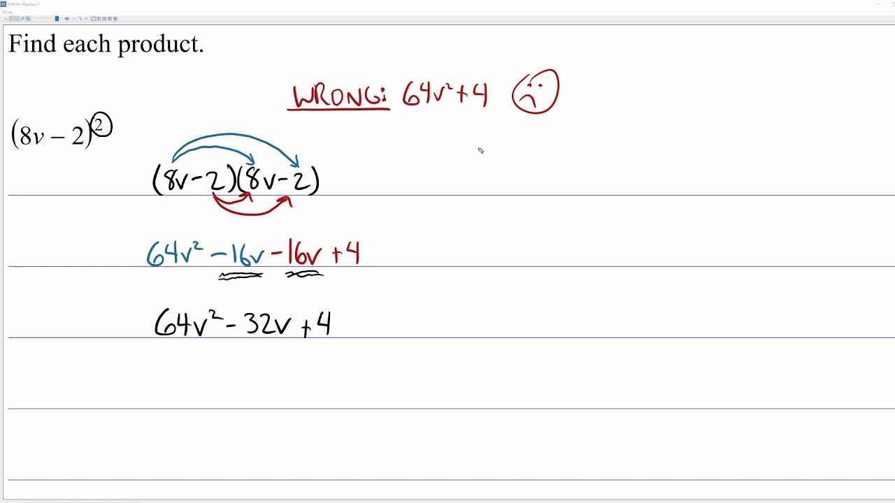 Multiplying Polynomials: Squaring - YouTube