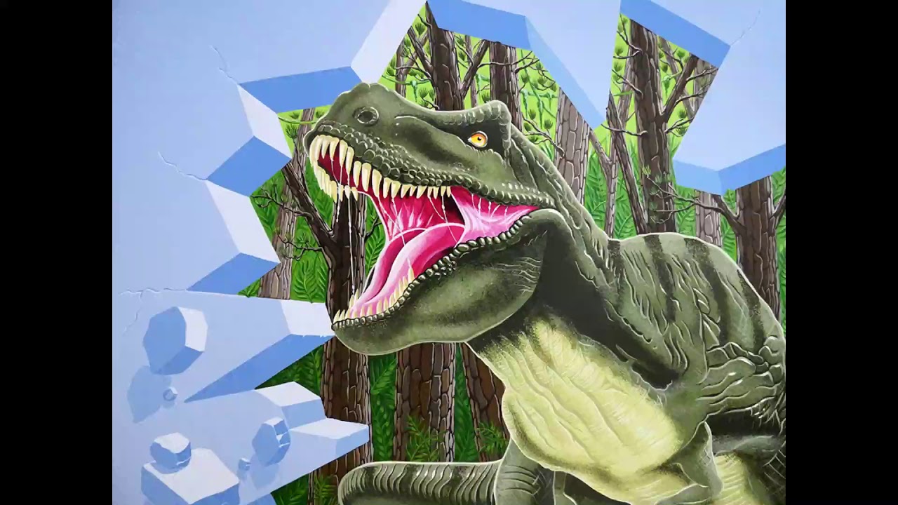 How to paint a T.rex mural - YouTube