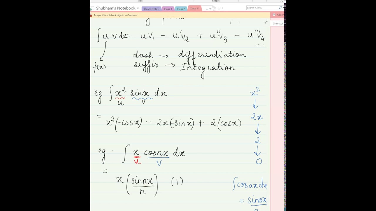 Shortcut method integration by parts #FourierSeries1 - YouTube
