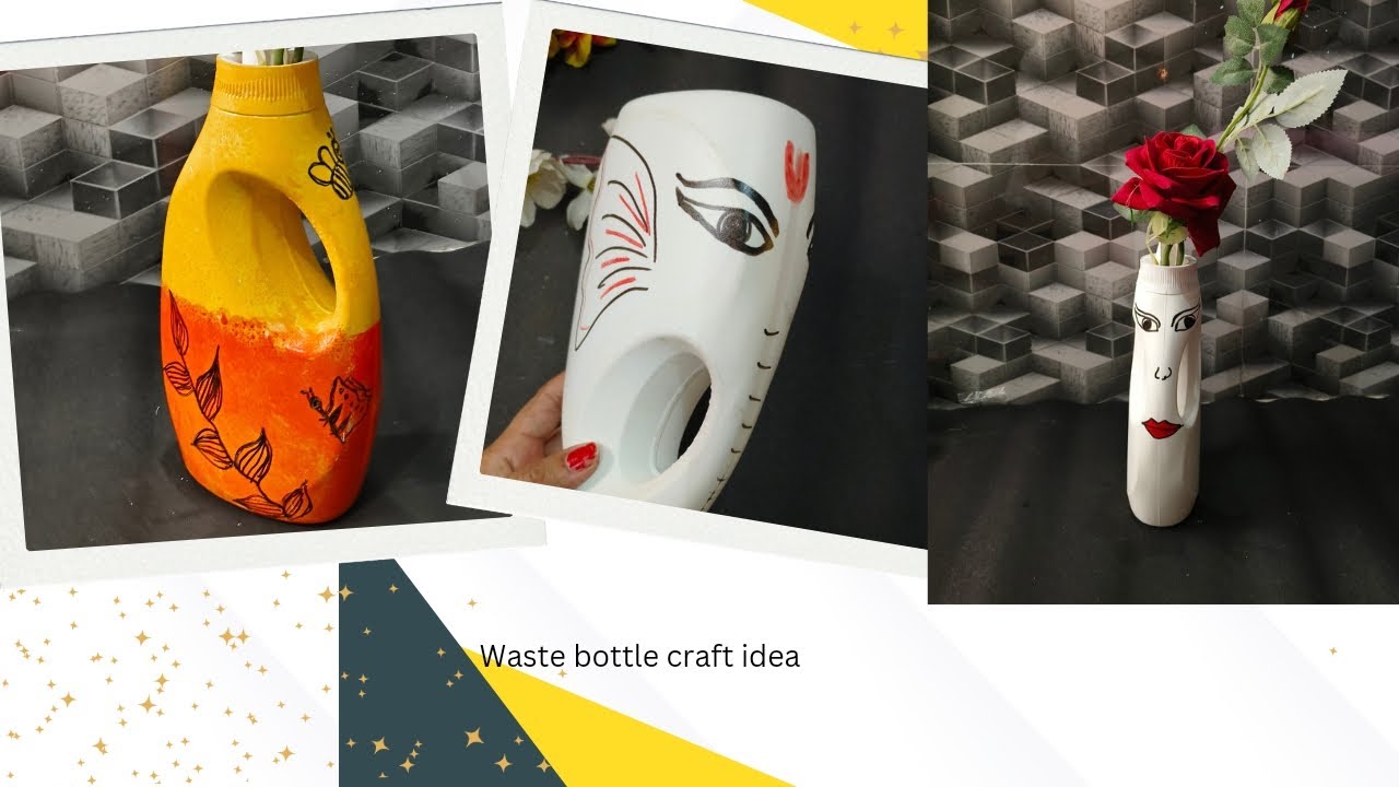 waste bottle craft idea|| easy bottle paint || best out of waste|| diy ...