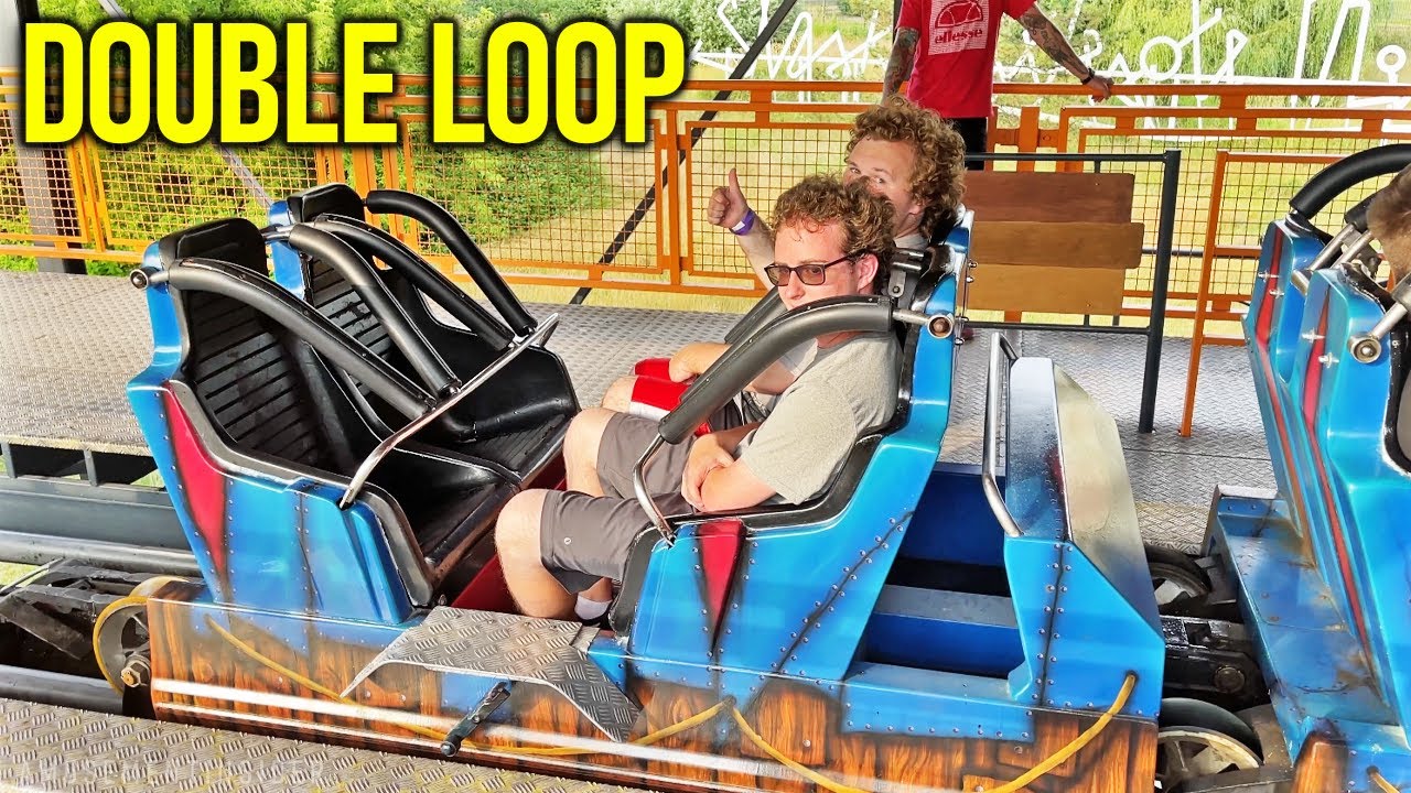 "DEVILS LOOP" Double Loop Legendia Roller Coaster POV - YouTube