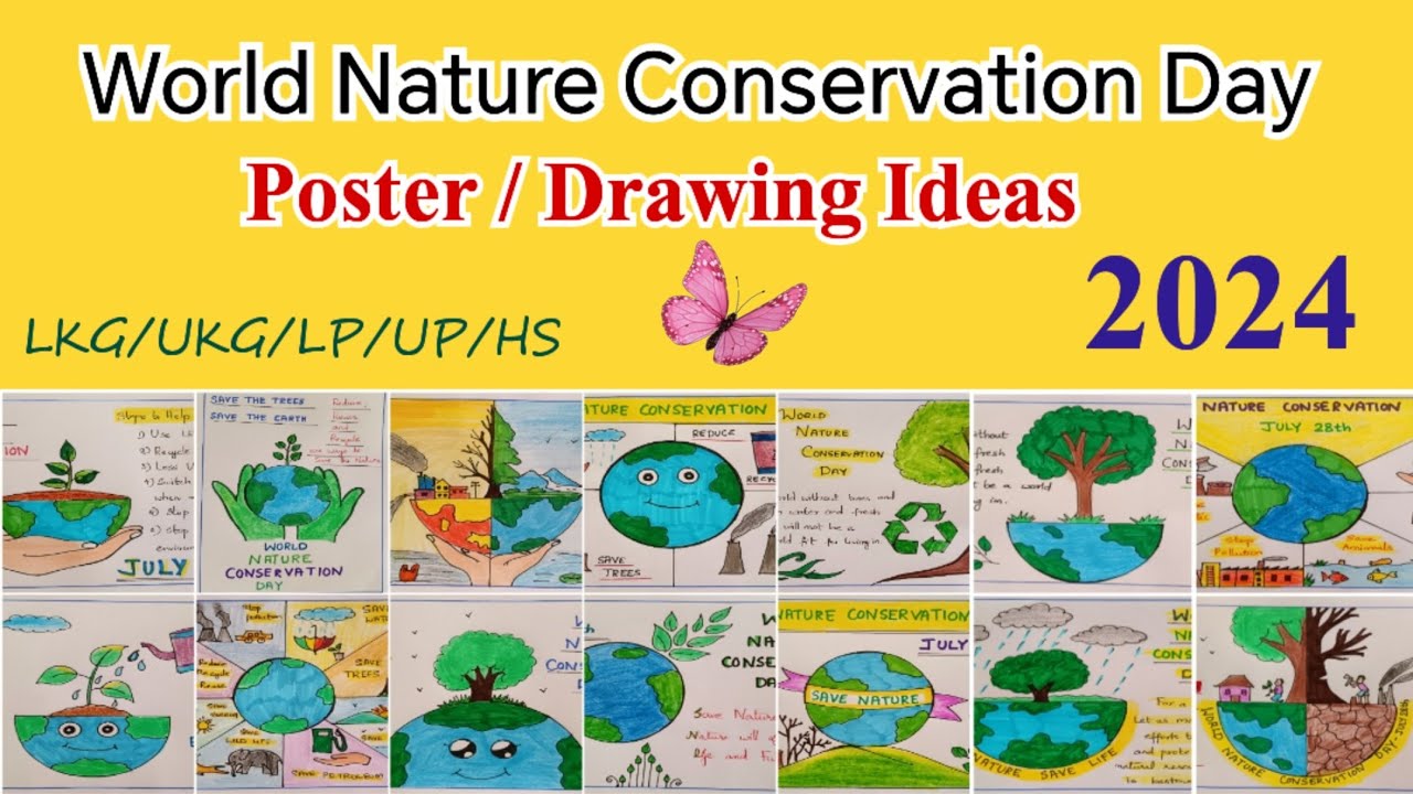 World Nature Conservation Day Drawing ideas 2024 |How to draw Nature ...