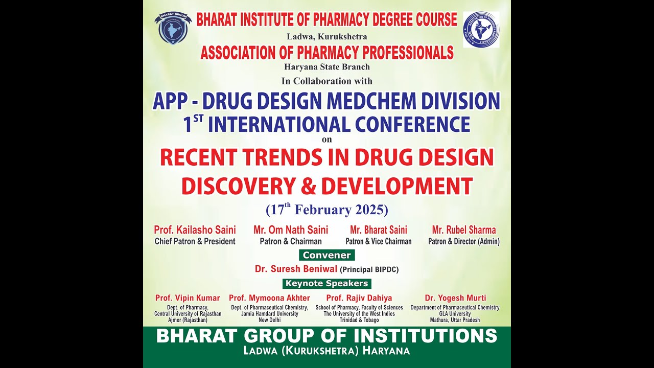1st International Conference on “Recent Trends in Drug Design Discovery ...