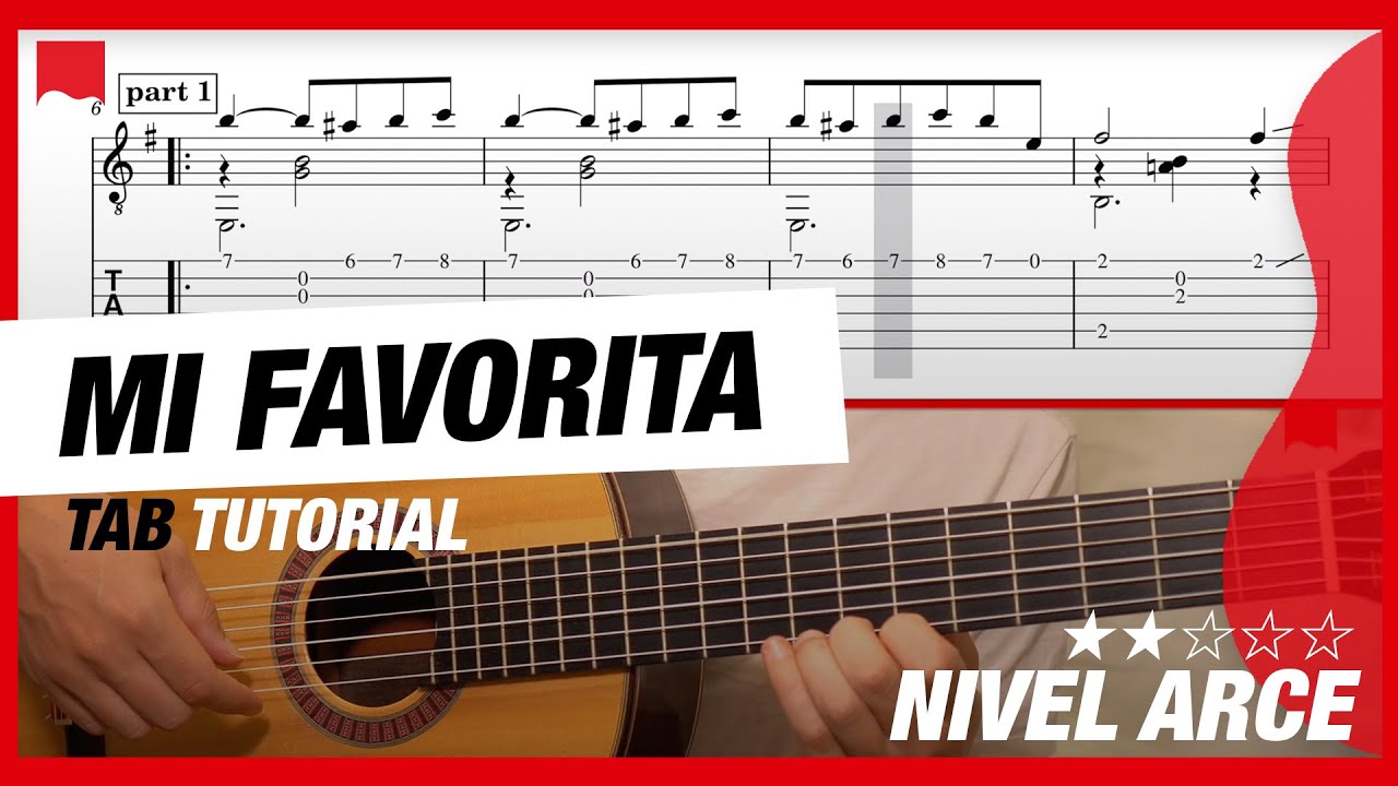 Mi favorita ⭐️ 🥰 | Guia de estudio - Partitura + TAB - YouTube