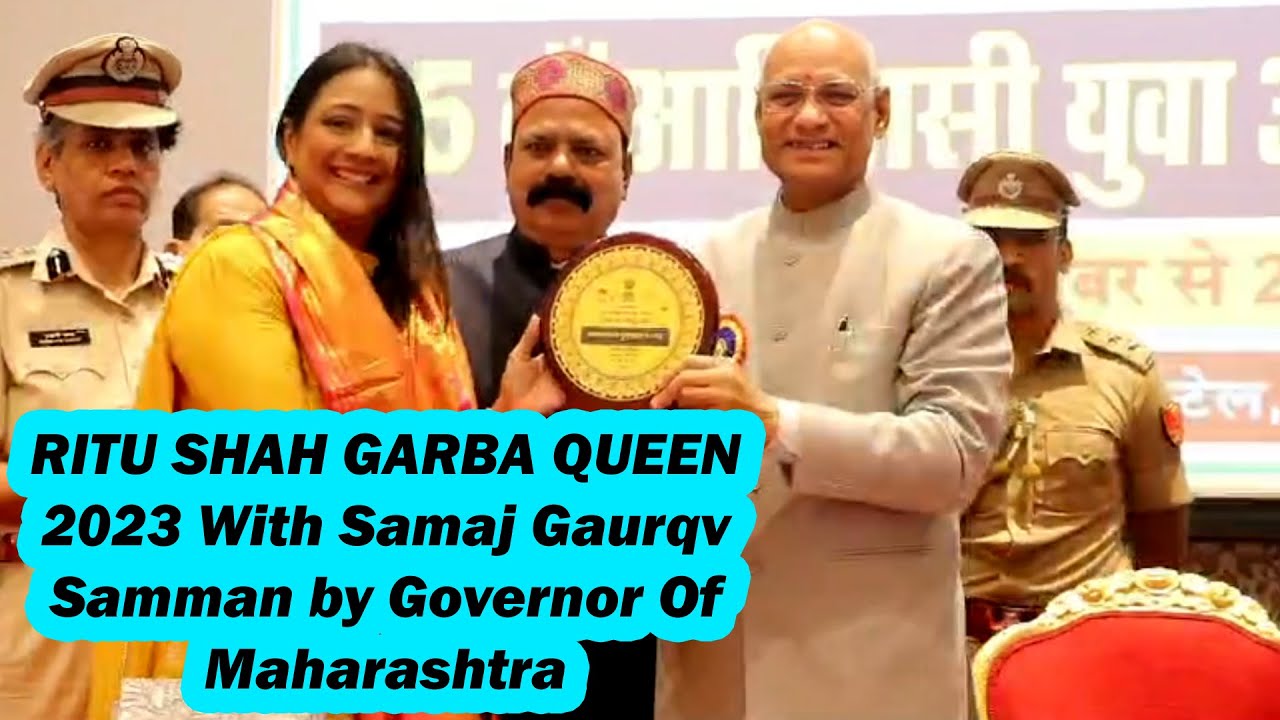RITU SHAH GARBA QUEEN 2023 With Samaj Gaurqv Samman by Governor Of ...