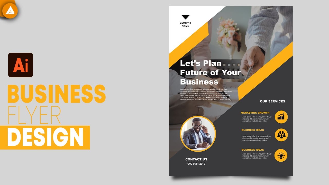 Business Flyer Design in Illustrator - YouTube