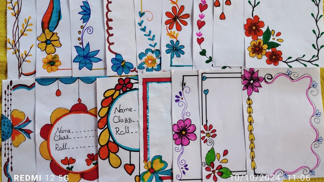 BEAUTIFUL BORDER DESIGNS/PROJECT WORK DESIGNS/A4 SHEET/FILE/FRONT PAGE ...