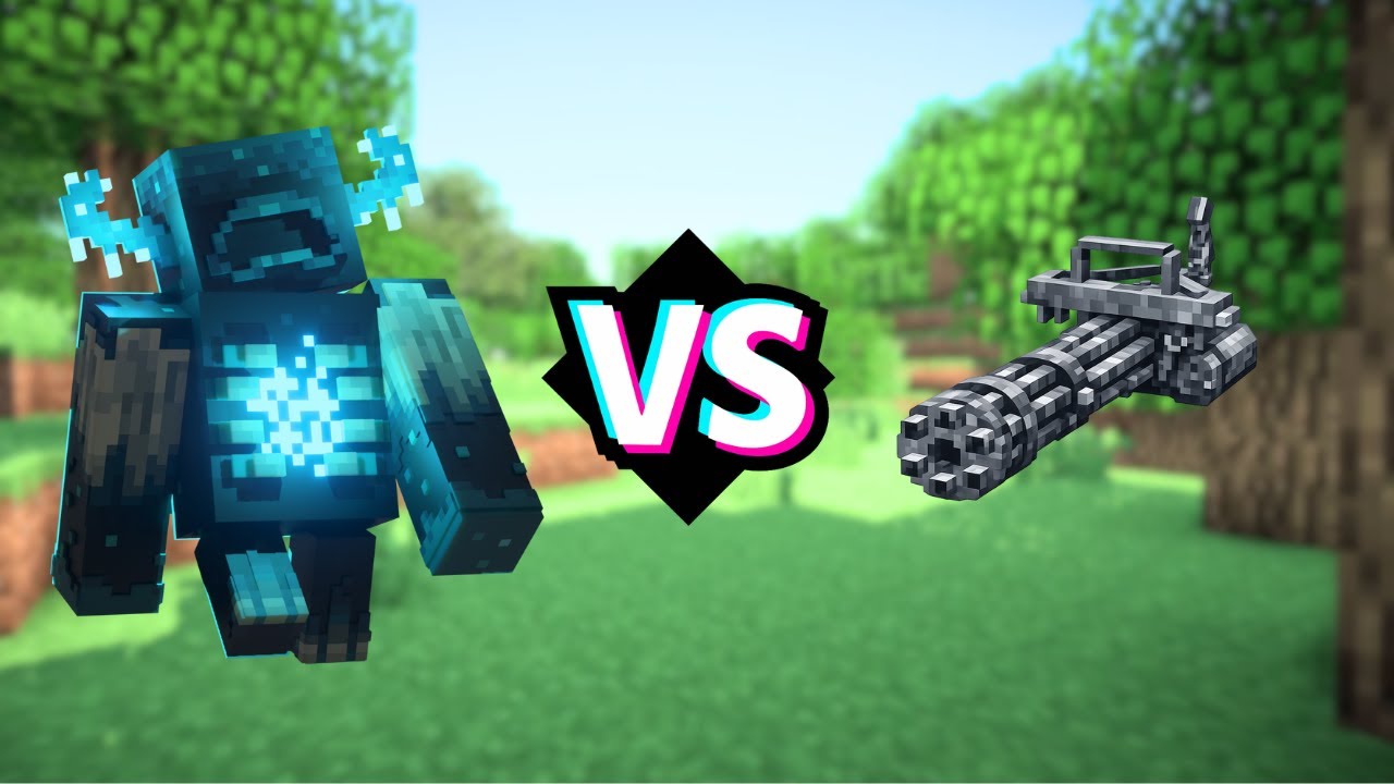 Warden VS Minigun in Minecraft - YouTube