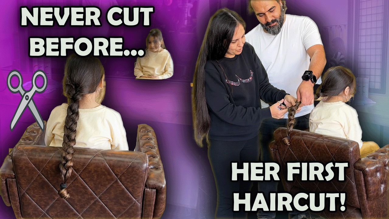 Her First Haircut Ever! 💇‍♀️ 5-Year-Old Girl's Emotional Hair ...