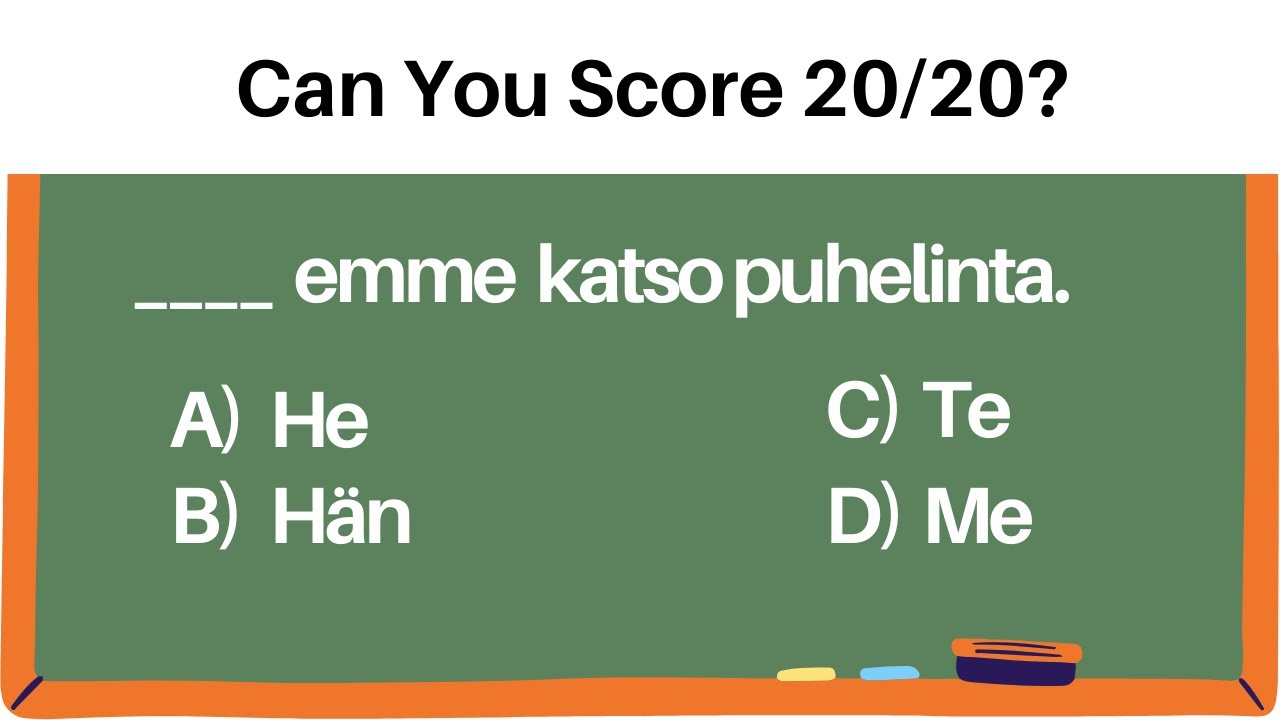 Finnish Language Grammar Quiz For Beginners | Choose the correct ...