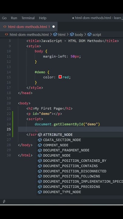 JavaScript HTML DOM Methods #html #css #javascript #shorts - YouTube