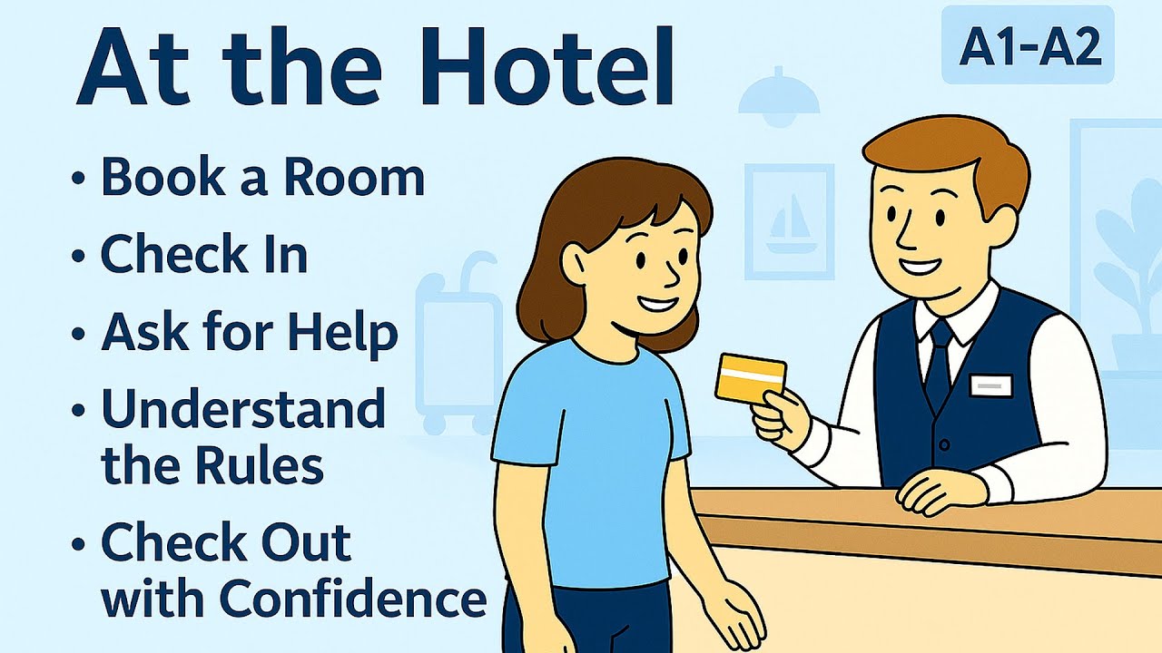 At the Hotel – Easy English for Booking, Check In & Check Out A1–A2 ...