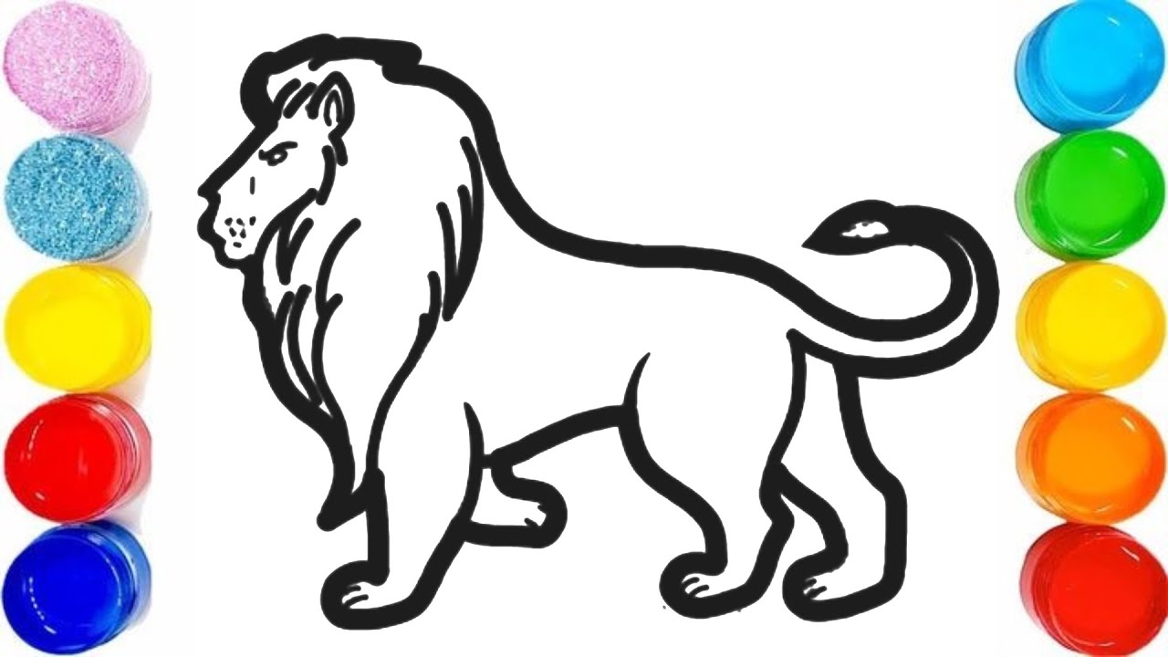 Lion 🦁 Drawing, painting and coloring for Preschool kids and toddlers ...