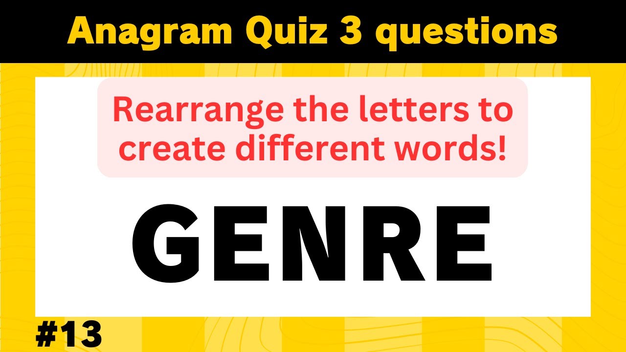 Anagram Quiz! Challenge Your Brain with 3 Questions【#13】 - YouTube