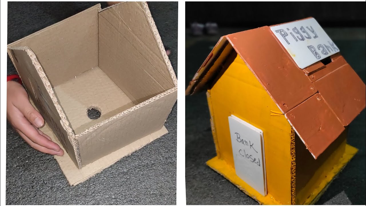 Piggy Bank by cardboard 🏦 - YouTube