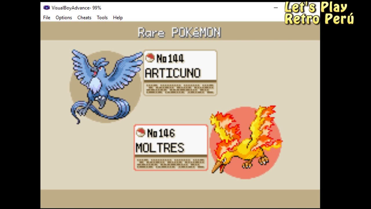 Let's Play Retro Perú Pokémon Fire Red #0030 MT. EMBER, MOLTRES y TWO ...