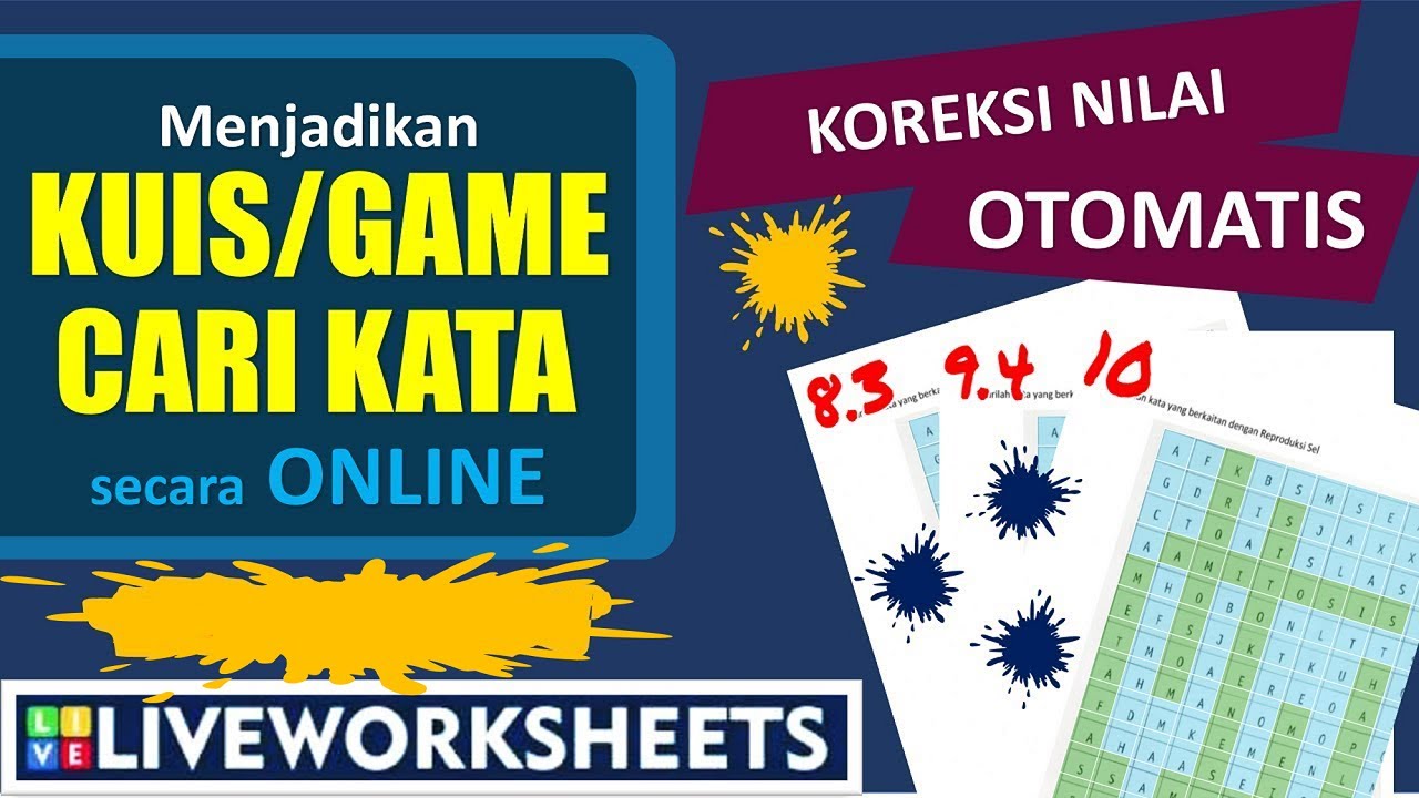 Cara Mudah Membuat Game Cari Kata dengan Live Worksheets || Word Search ...