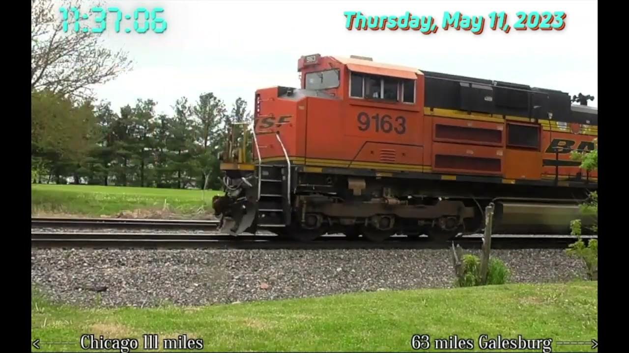 5/11/23 BNSF Mendota Sub Trains w/ AC44EV Leader, CP, 3 Engine Amtrak - YouTube
